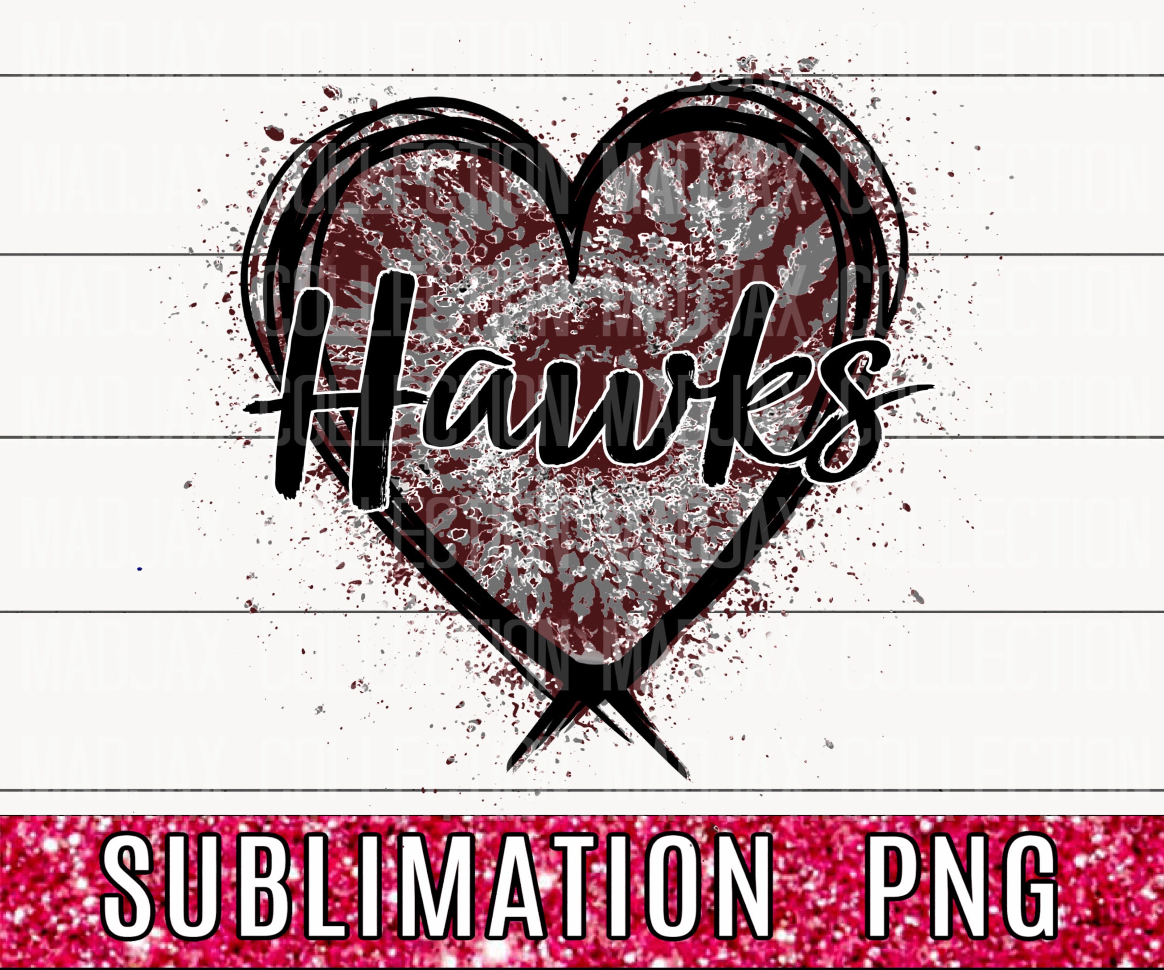 Hawks Maroon Spirit Shirt PNG 2 Sublimation Designs Tie | Etsy