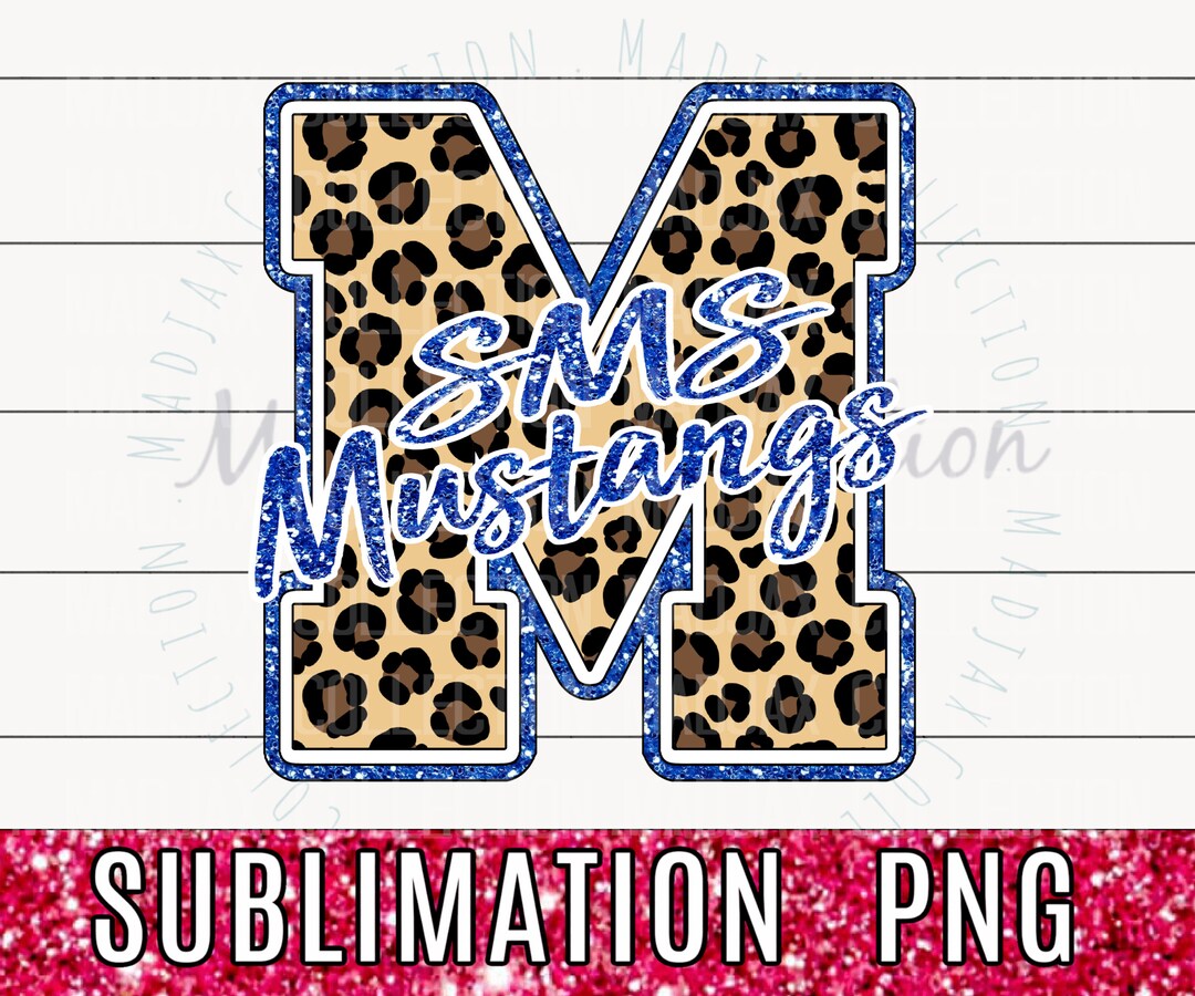 SMS, Varsity Letter M, Digital Design, Leopard, PNG, Sublimation ...