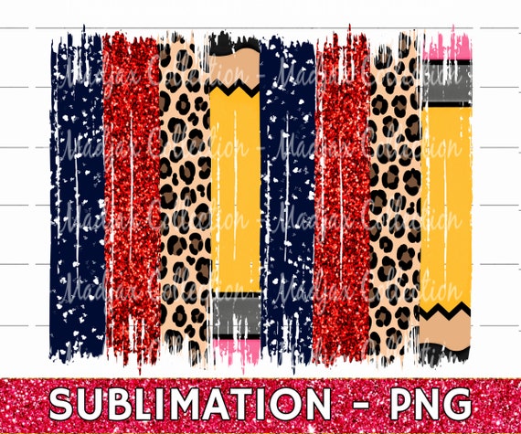 Cute School Brush Stroke Sublimation PNG Glitter Leopard - Etsy