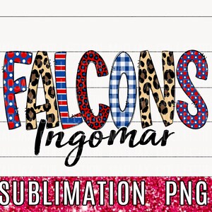 Falcons Sublimation PNG Bubble Letters Polka Dot Stripes - Etsy