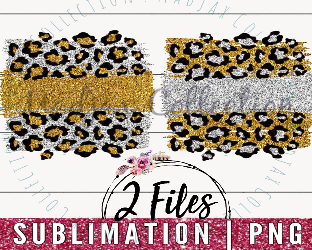 Leopard Sublimation, Silver & Gold, Team Background, Brush Stroke PNG ...