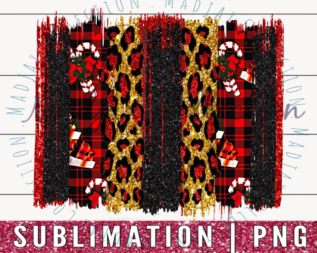 Brush Stroke Background Sublimation, Christmas PNG, Buffalo Plaid, Red ...