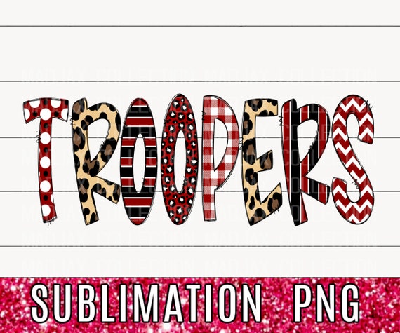 Troopers Team Spirit Sublimation PNG Bubble Letters Polka - Etsy