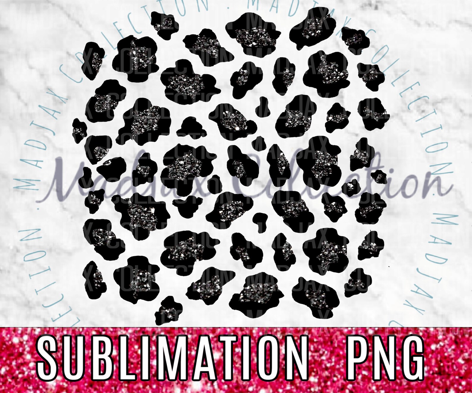 Black Leopard Square PNG File Sublimation Design - Etsy