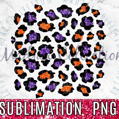 Orange Leopard Square Brush Stroke Sublimation Print PNG | Etsy