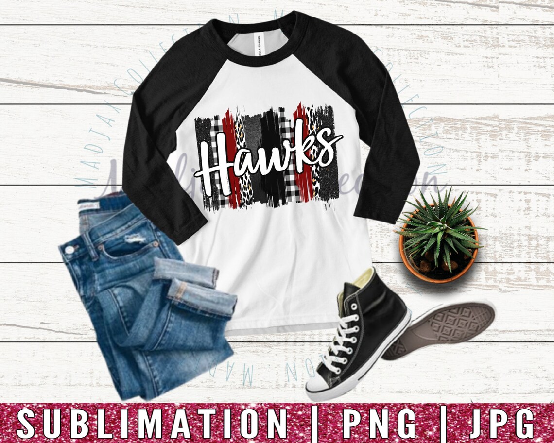 Hawks School Spirit Shirt Sublimation Instant Download | Etsy