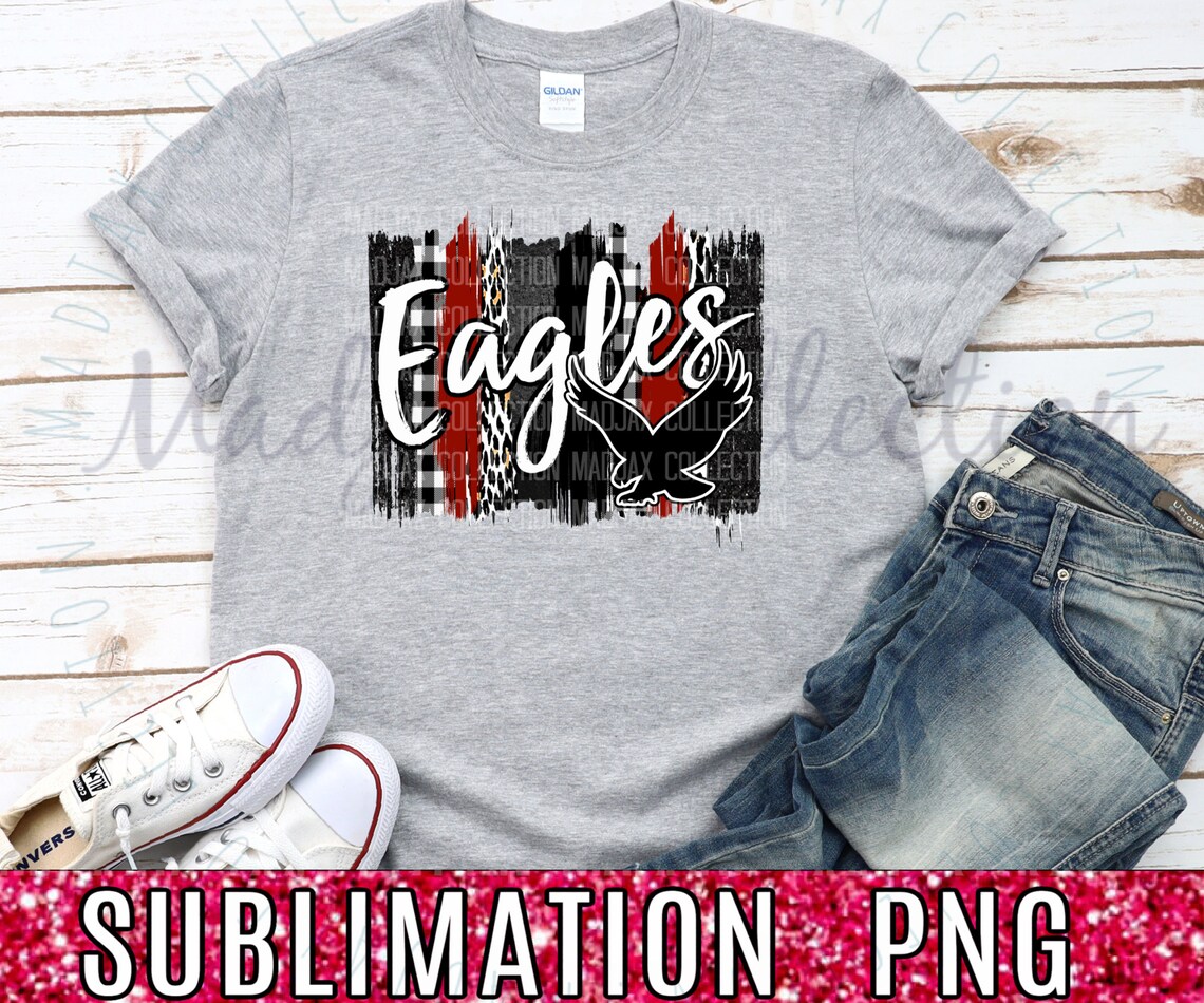 Team Eagles Sublimation PNG Brush Stroke Leopard Eagle - Etsy