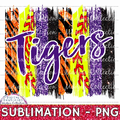 Lady Tigers Softball Sublimation Design PNG File - Etsy
