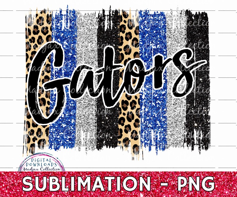 Team Gators Brush Stroke PNG File Sublimation Print Leopard - Etsy