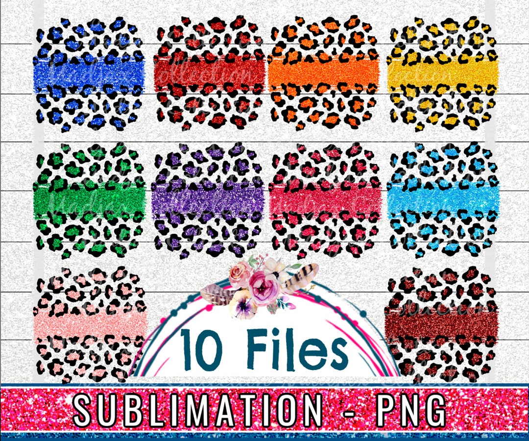 Leopard Background Bundle, Sublimation PNG, Brush Stroke, Glitter ...