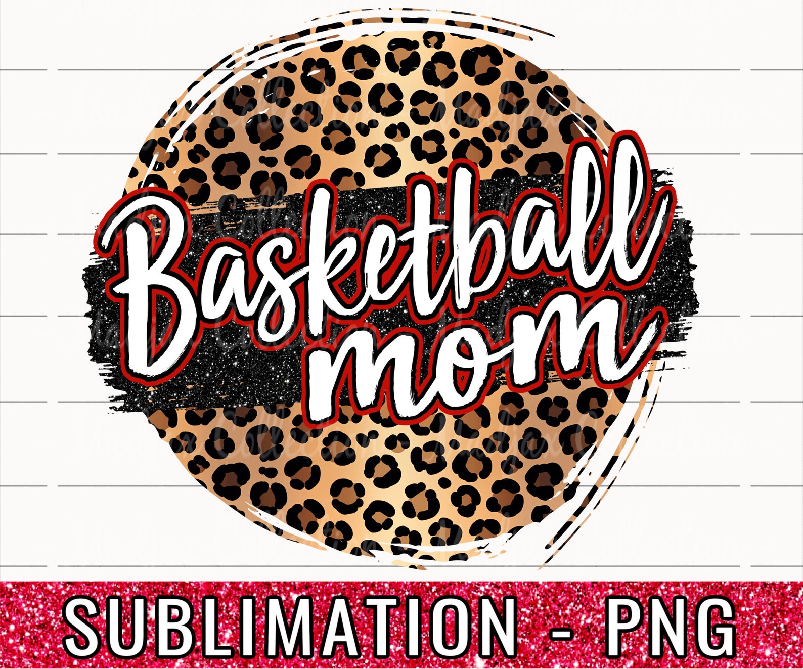 Red Basketball Mom PNG Leopard Circle Sublimation Design - Etsy