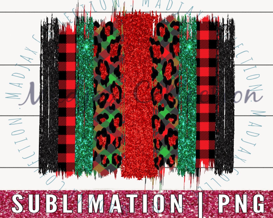 Brush Stroke Background Sublimation, Christmas PNG, Buffalo Plaid, Red ...