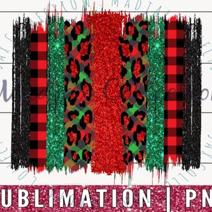 Brush Stroke Background Sublimation, Christmas PNG, Buffalo Plaid, Red ...