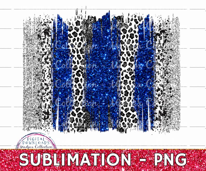 Blue & Silver Brush Stroke Design Sublimation Print PNG - Etsy