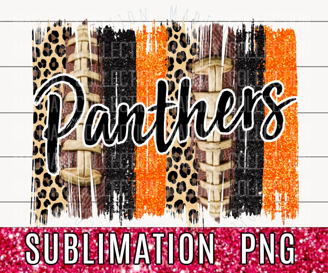 Team Panthers, Football Brush Stroke, PNG File, Sublimation, Team ...