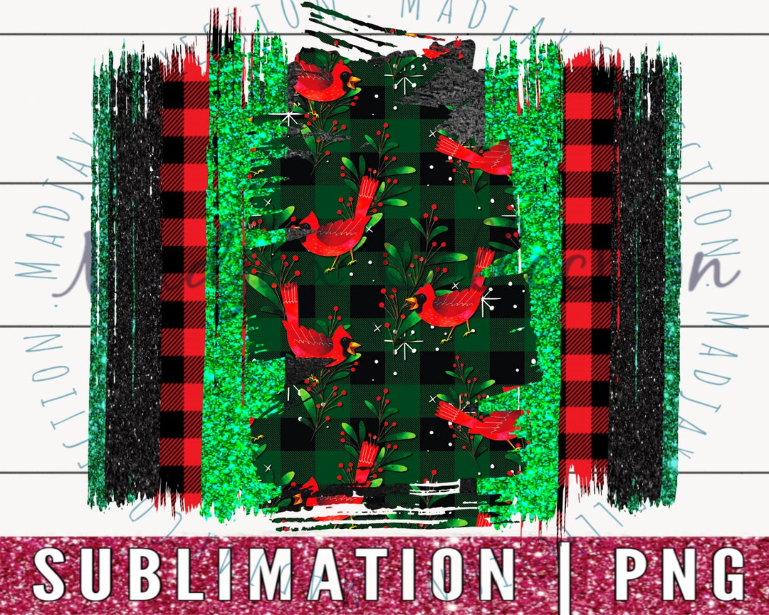 Brush Stroke Background Sublimation, Christmas PNG, Buffalo Plaid, Red ...