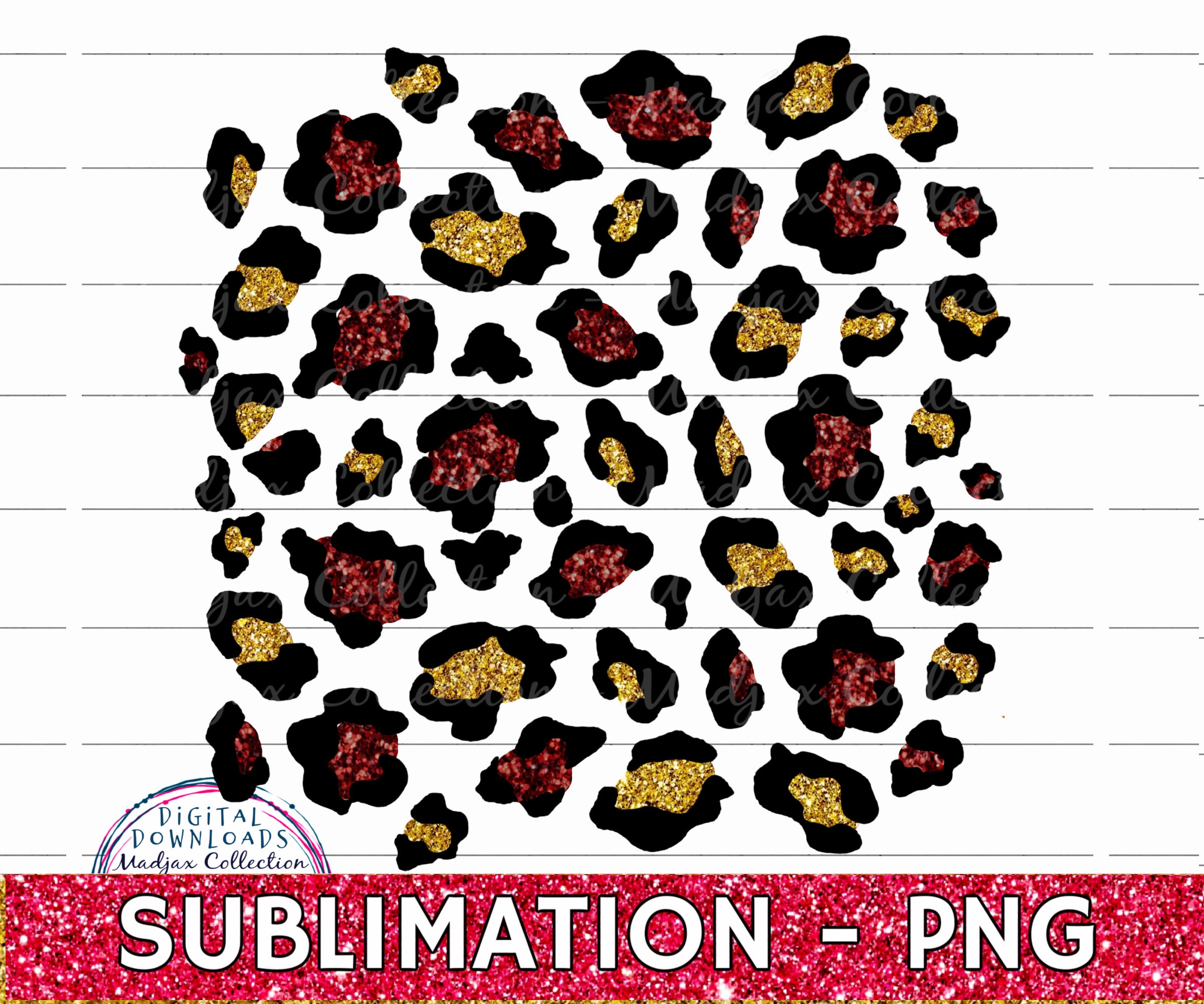 Maroon & Gold Leopard Print PNG File Sublimation Design - Etsy