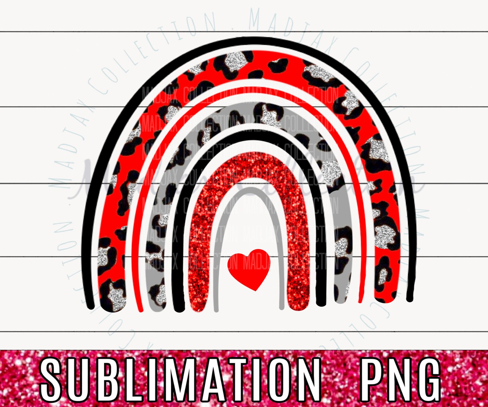 Red Rainbow Sublimation PNG Black and Red Leopard Digital | Etsy