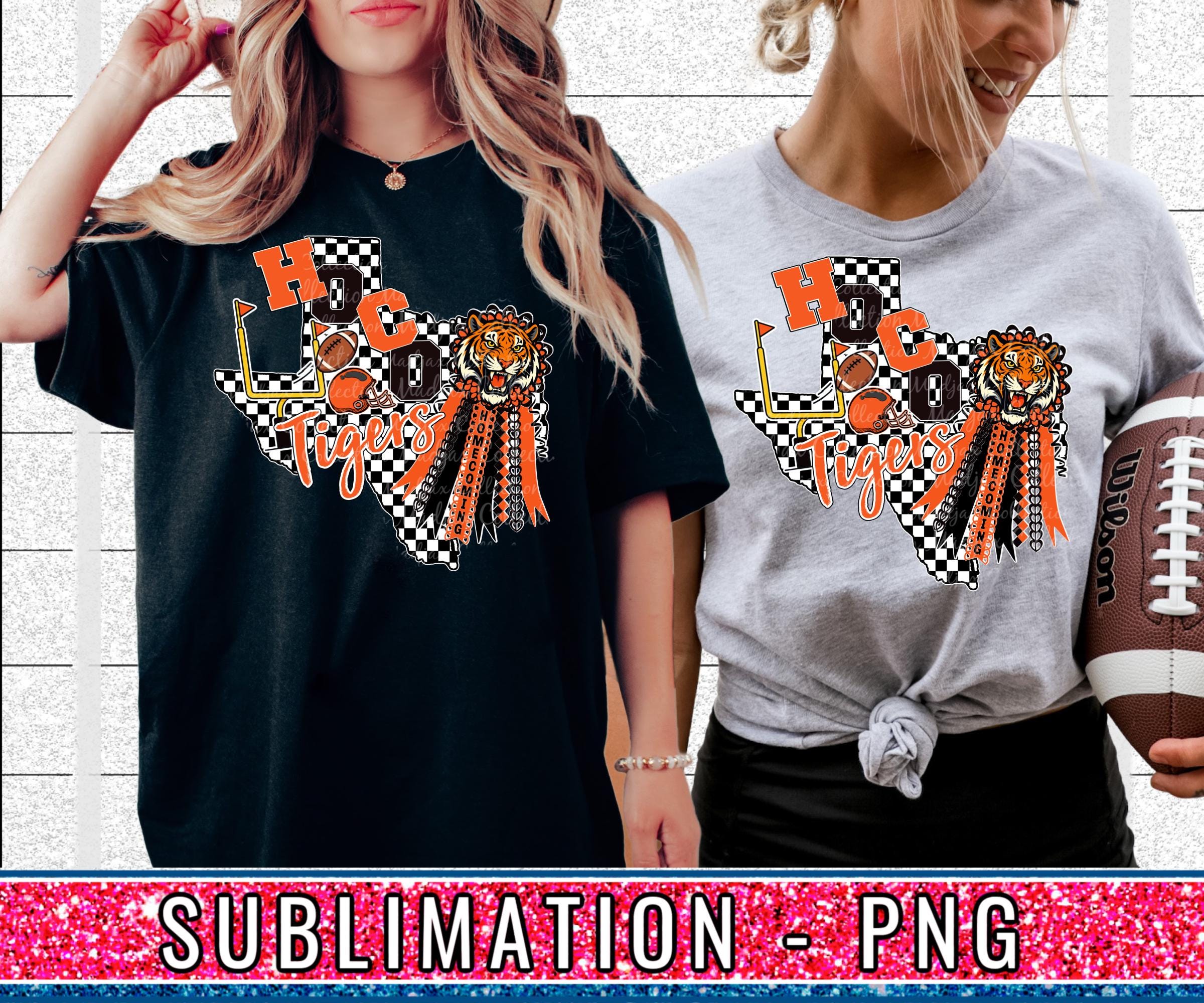 Tigers Homecoming Shirt, Front and Back Design, Orange and Black Team ...