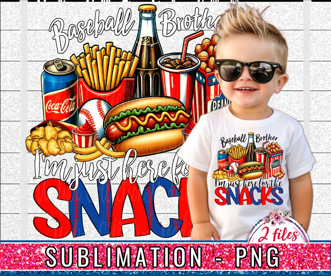 Baseball Brother PNG: Snacks Sublimation Design (2 Files) - Etsy