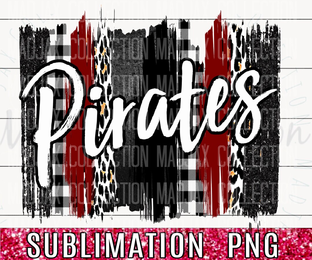Pirates Brush Stroke, Sublimation PNG, Leopard, Football Mom, Team ...
