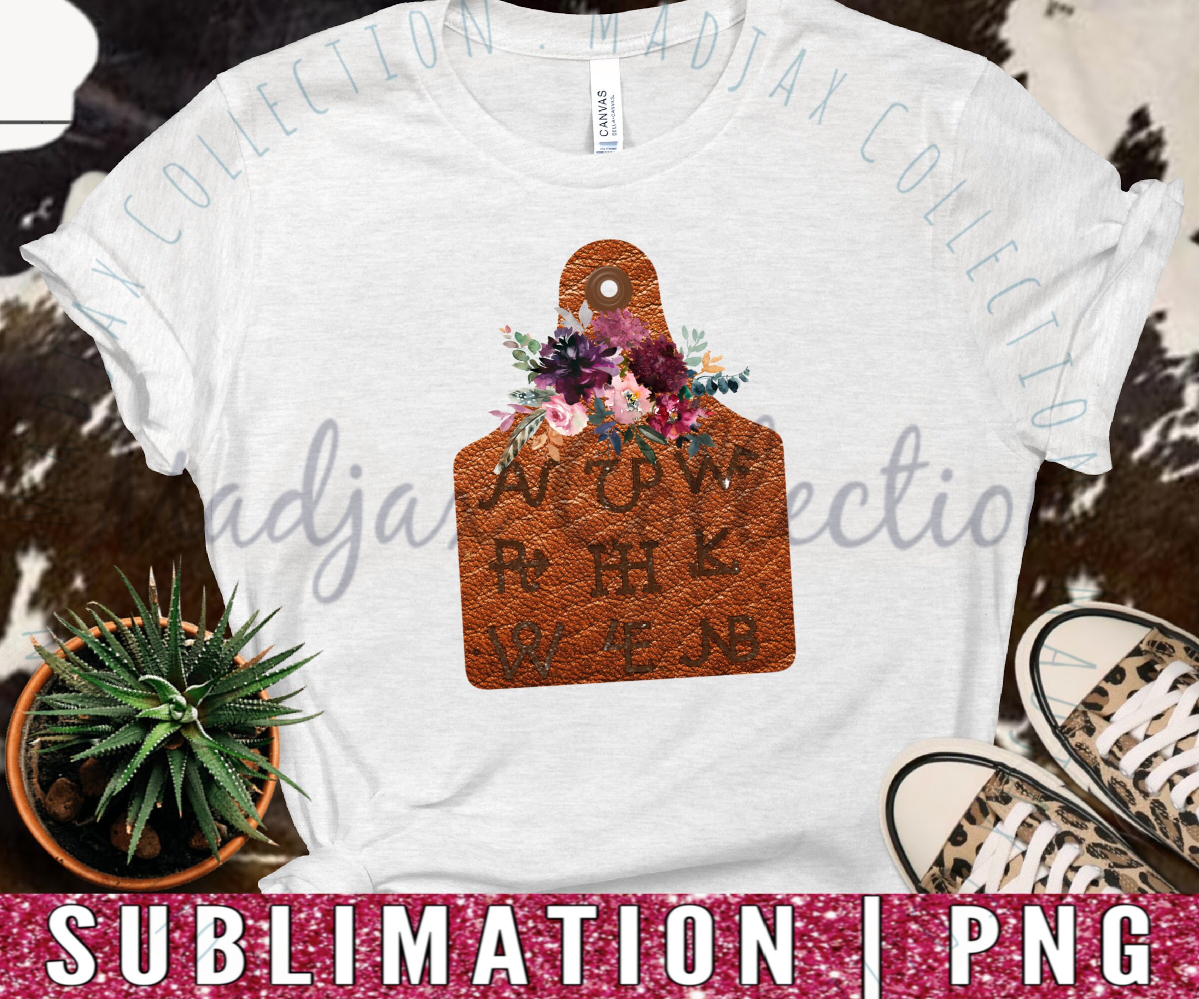 Floral Cow Tags Sublimation 3 PNG Files Rancher Girl - Etsy