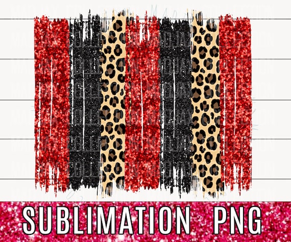 Red & Black Leopard Brushstroke PNG Sublimation Brush Stroke - Etsy