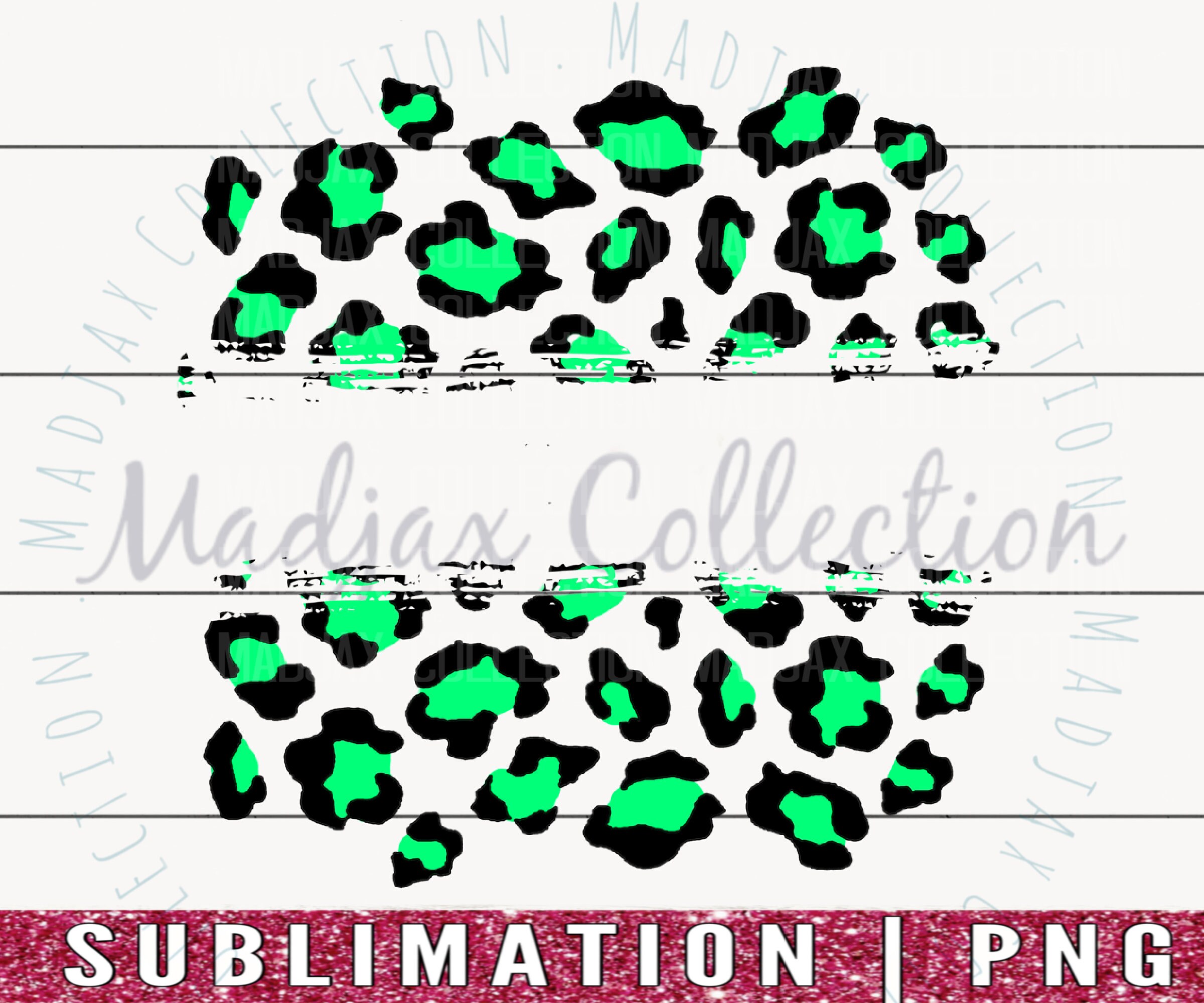 Mint Leopard Print 4 PNG Files Sublimation Design Brush | Etsy