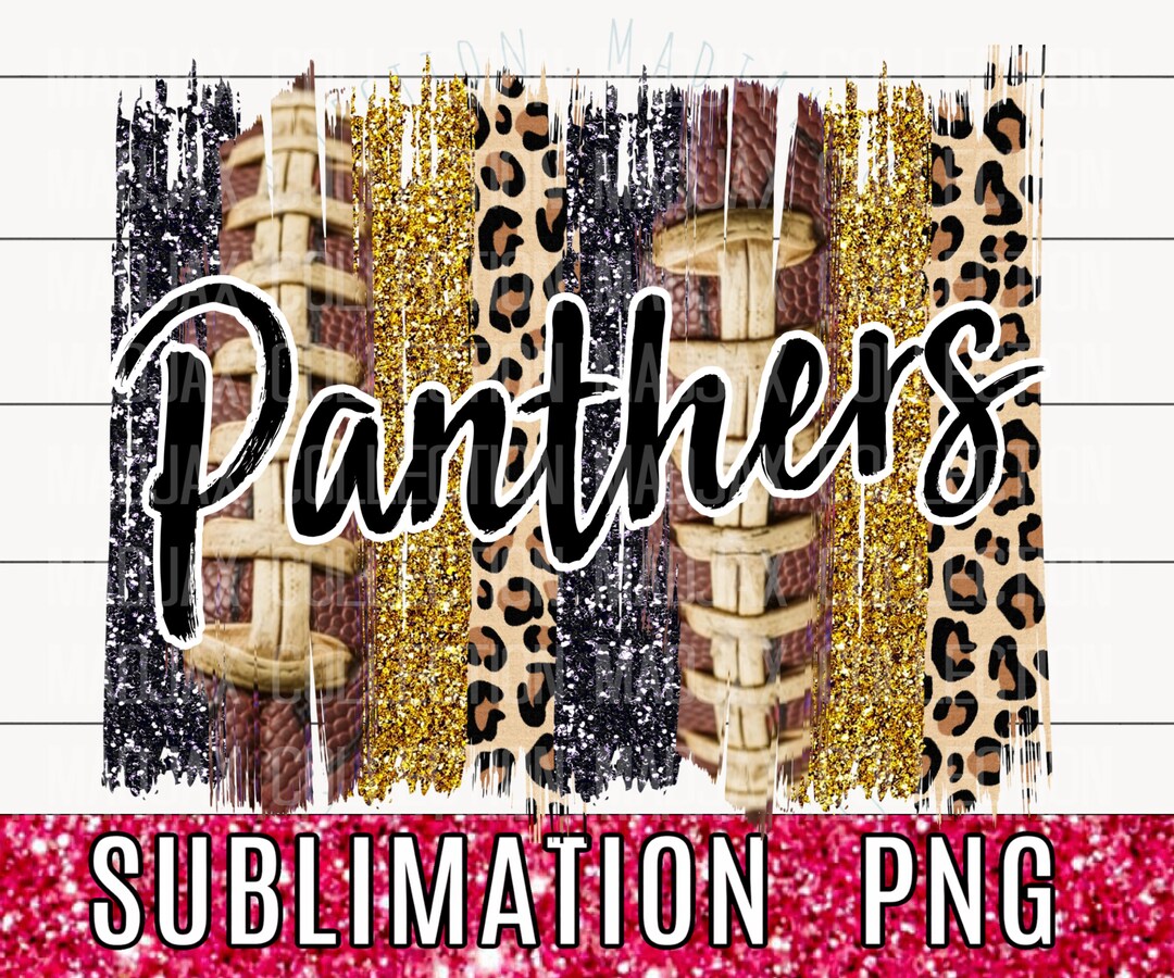 Gold Panthers, Football Brush Stroke, PNG File, Sublimation, Team ...