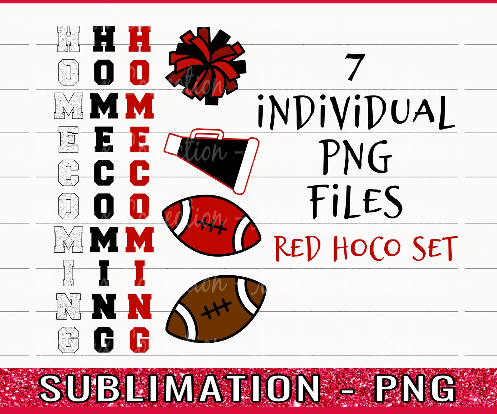 Red Homecoming PNG Set PNG Clipart Bundle Homecoming - Etsy