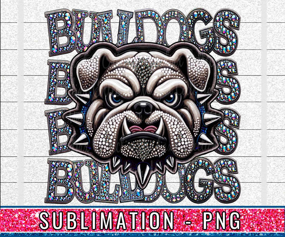 Bulldogs Faux Rhinestone PNG: Mascot Spirit Shirt Design (digital ...