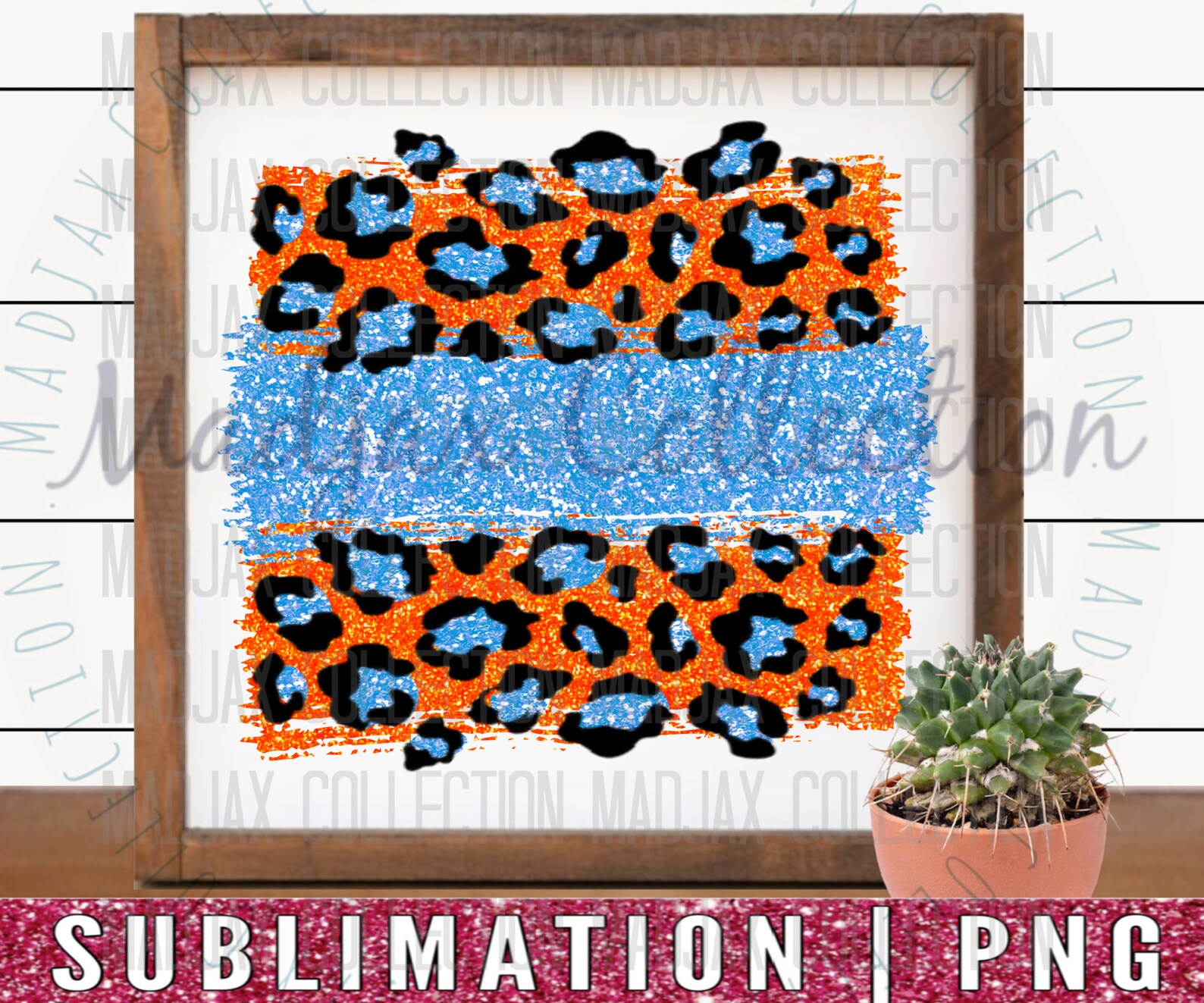 Leopard Sublimation Orange & Baby Blue Football Team - Etsy