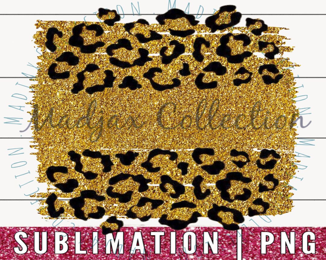 Leopard Sublimation, Gold Glitter, Background, Brush Stroke PNG, Animal ...