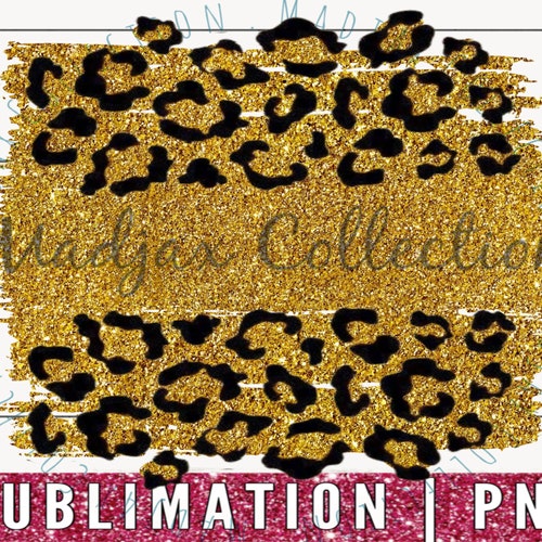 Leopard Sublimation Gold Glitter Background Brush Stroke - Etsy