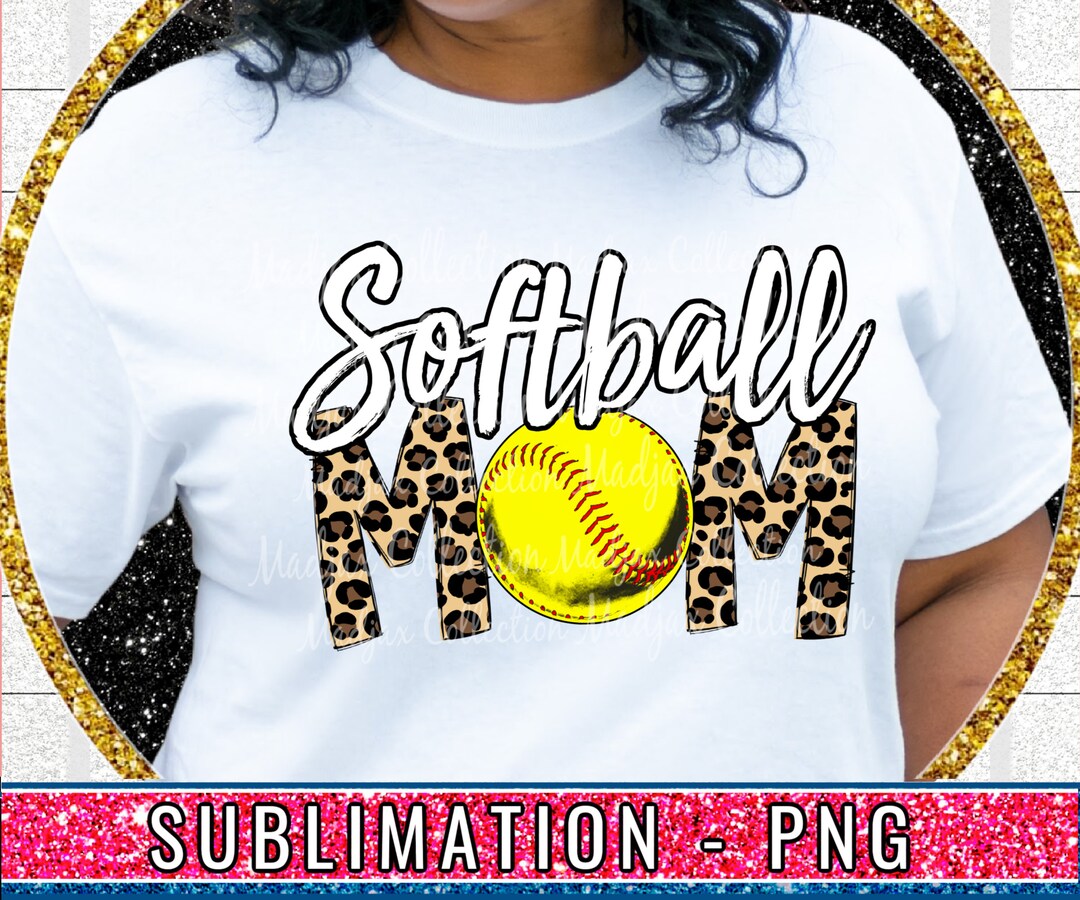 Leopard Softball Mom PNG: Bubble Letter Design (digital Download) - Etsy