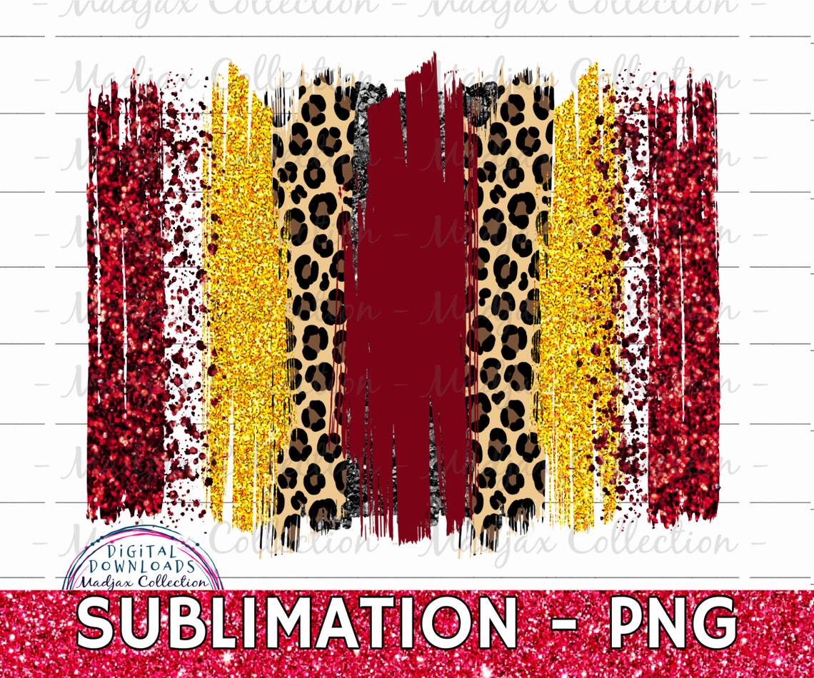 Cardinal Red & Gold Brush Stroke Design Sublimation Print - Etsy
