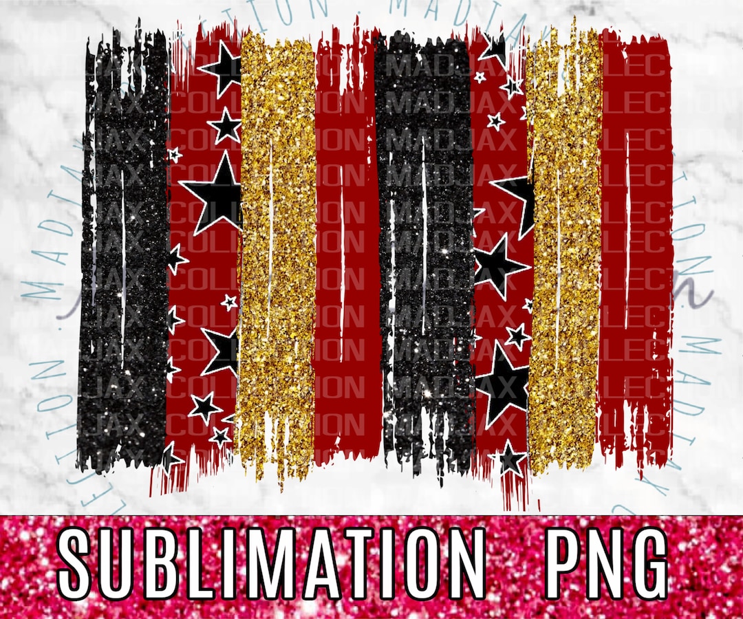 Stars Brush Stroke PNG, Sublimation Print, Dark Red & Gold, Background ...