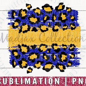 Leopard Sublimation, Yellow Gold & Blue, Football Team Background ...