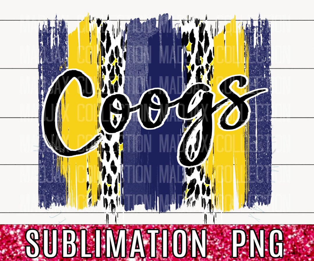 Team Coogs School Colors Brush Stroke Sublimation PNG - Etsy