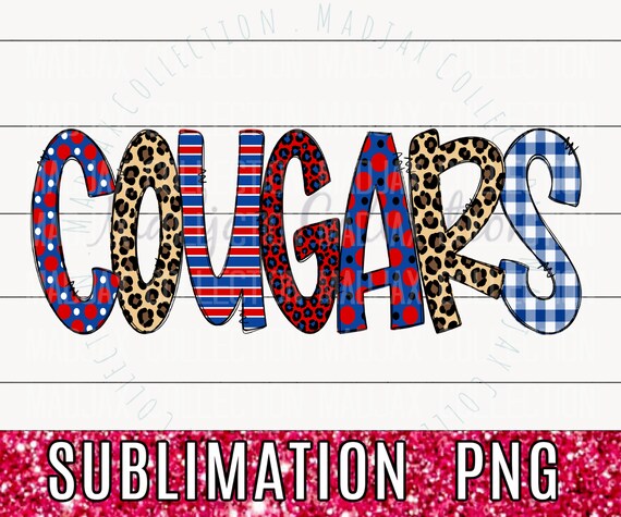 Cougars School Sublimation Red and Blue Teacher Squad - Etsy