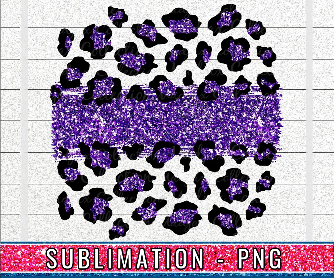 Purple Leopard Square, Brush Stroke, PNG File, Sublimation Design ...