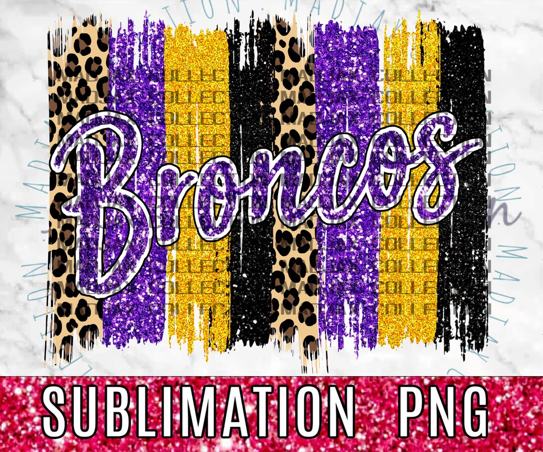Broncos Brush Stroke Design, Sublimation PNG, Team Colors Purple ...