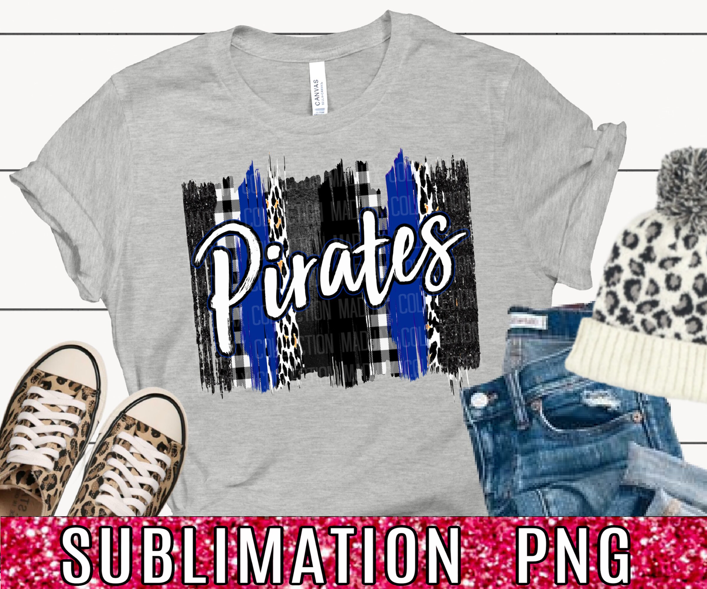 Royal Pirates Sublimation PNG Leopard Print Brush Stroke | Etsy