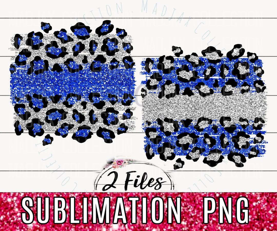 Royal Blue, Leopard Square Brushstroke, Sublimation PNG, Football Team ...