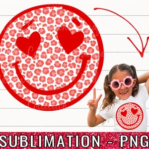 Valentine's Day Smiley Face, 4 PNG File Bundle, Smiley Faces With Heart ...