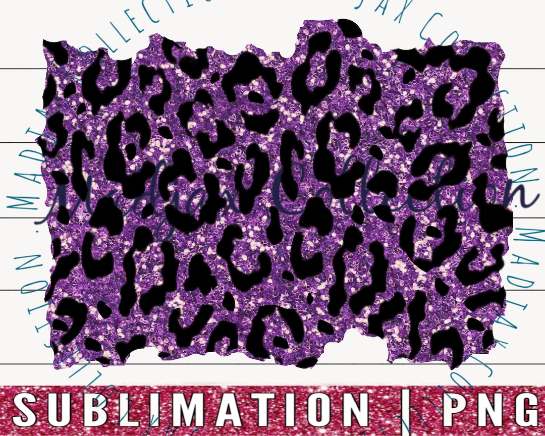 Purple Violet Leopard PNG, Sublimation Background, Glitter Graphic ...
