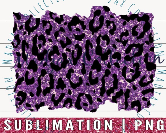 Purple Violet Leopard PNG Sublimation Background Glitter | Etsy