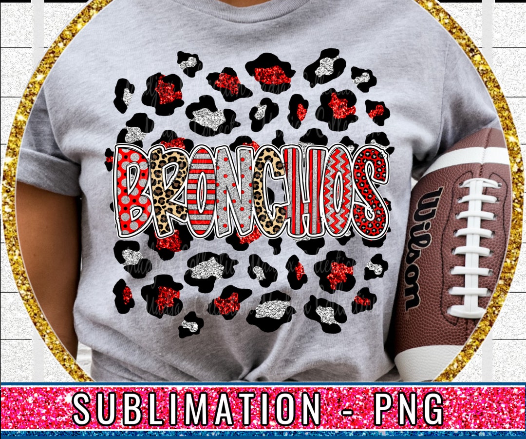 Red Bronchos Leopard PNG: Spirit Shirt Design (digital Download) - Etsy
