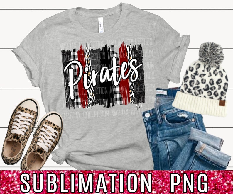 Pirates Brush Stroke Sublimation PNG Leopard Football Mom | Etsy