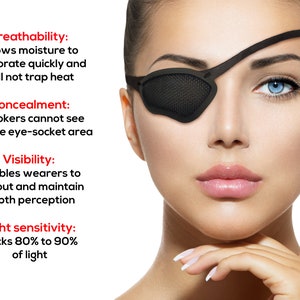 Mesh Eye Patch - See-through and Breathable for Sports and Cosplay ...